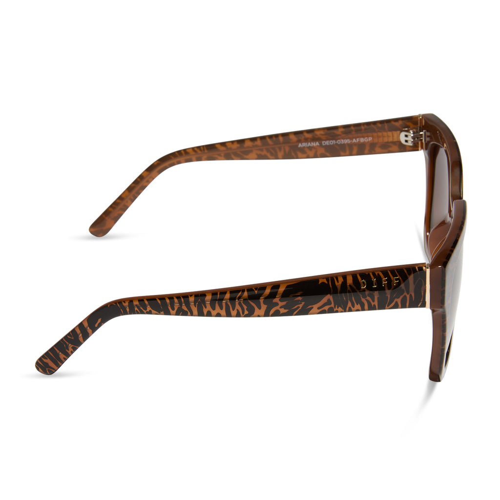 Ariana Square Sunglasses | Animal & Brown Gradient | DIFF Eyewear