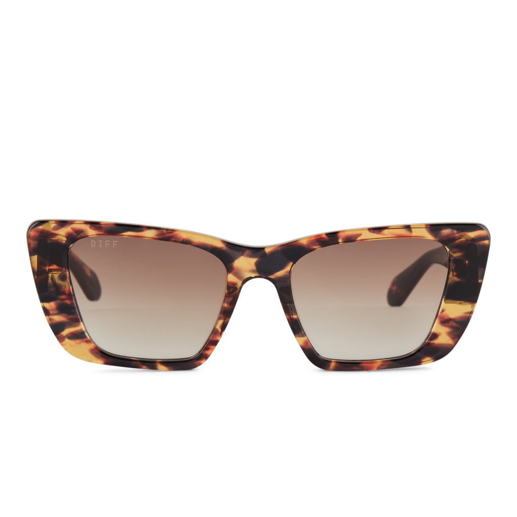 Aura Square Sunglasses | Wild Tortoise & Brown Gradient | DIFF Eyewear