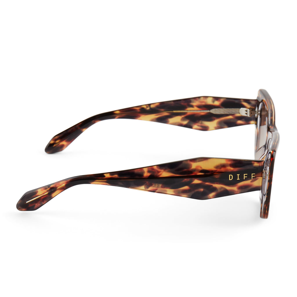 Aura Square Sunglasses | Wild Tortoise & Brown Gradient | DIFF Eyewear