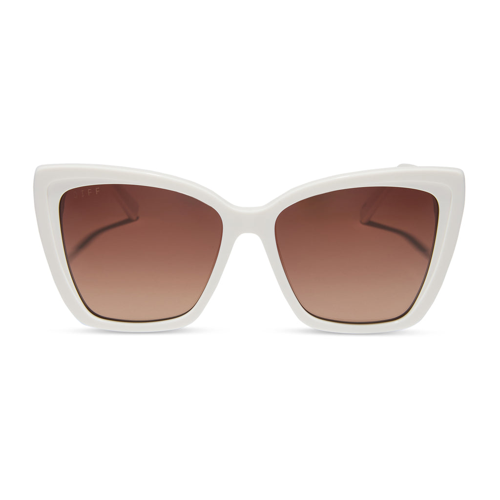 Becky II Cateye Sunglasses | Snowbound & Brown Gradient | DIFF Eyewear