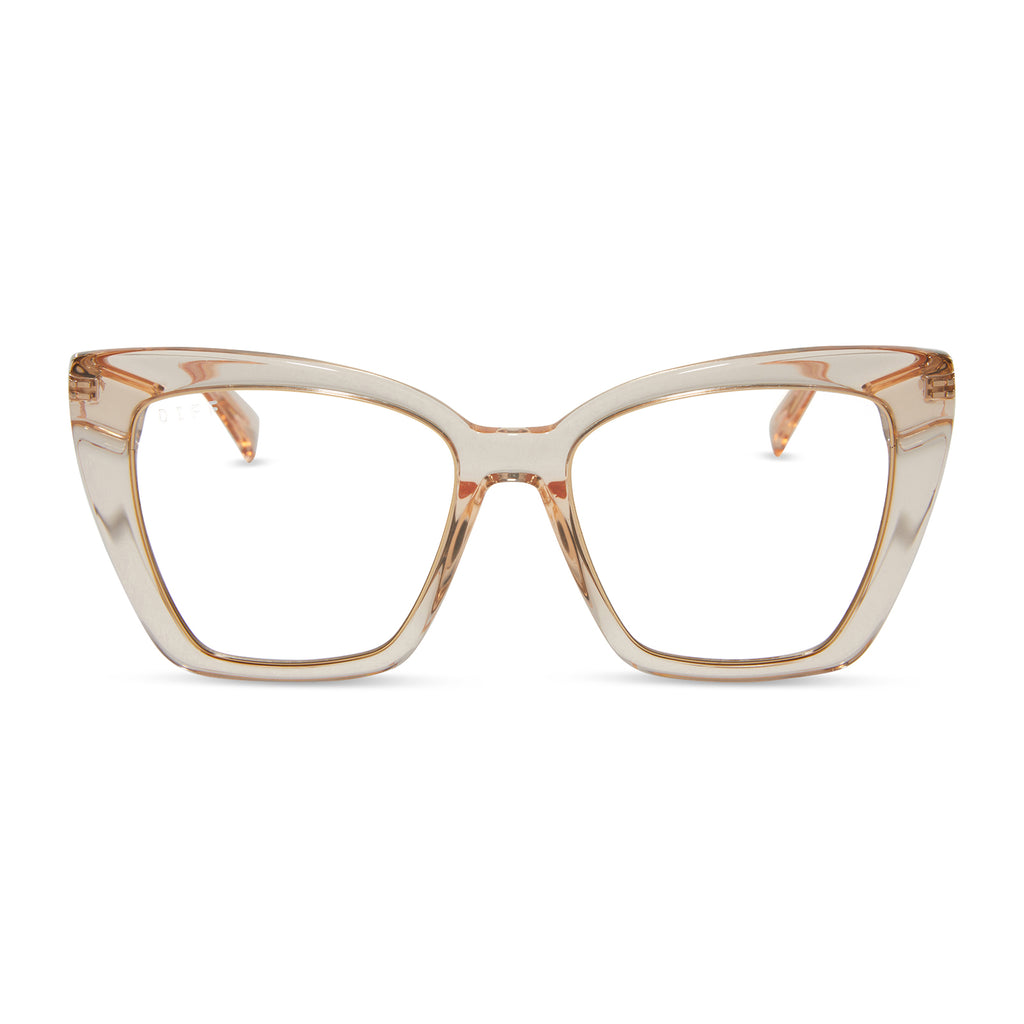 Becky Iv Xs Cateye Glasses Vintage Rose Crystal And Clear Diff Eyewear