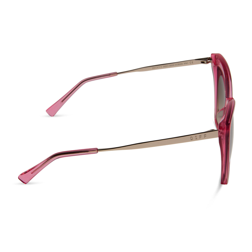Becky II Cateye Sunglasses | Pink Crystal & Brown Gradient | DIFF Eyewear