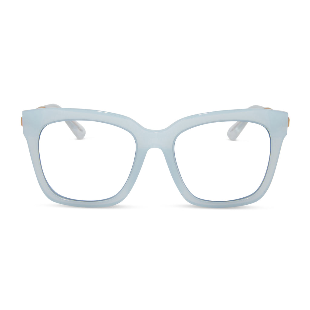 Bella Square Prescription Glasses Blue Dust Diff Eyewear