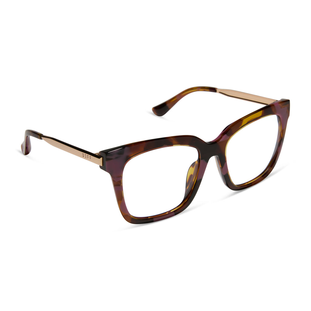 Bella Square Prescription Glasses Torino Tortoise Diff Eyewear