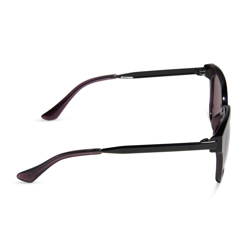 Bella Xs Square Sunglasses Aubergine And Silver Flash Diff Eyewear