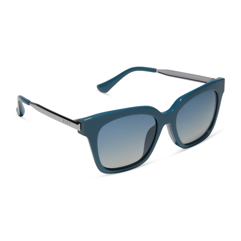 Bella XS Square Sunglasses | Deep Space & Aegean Blue Flash | DIFF Eyewear