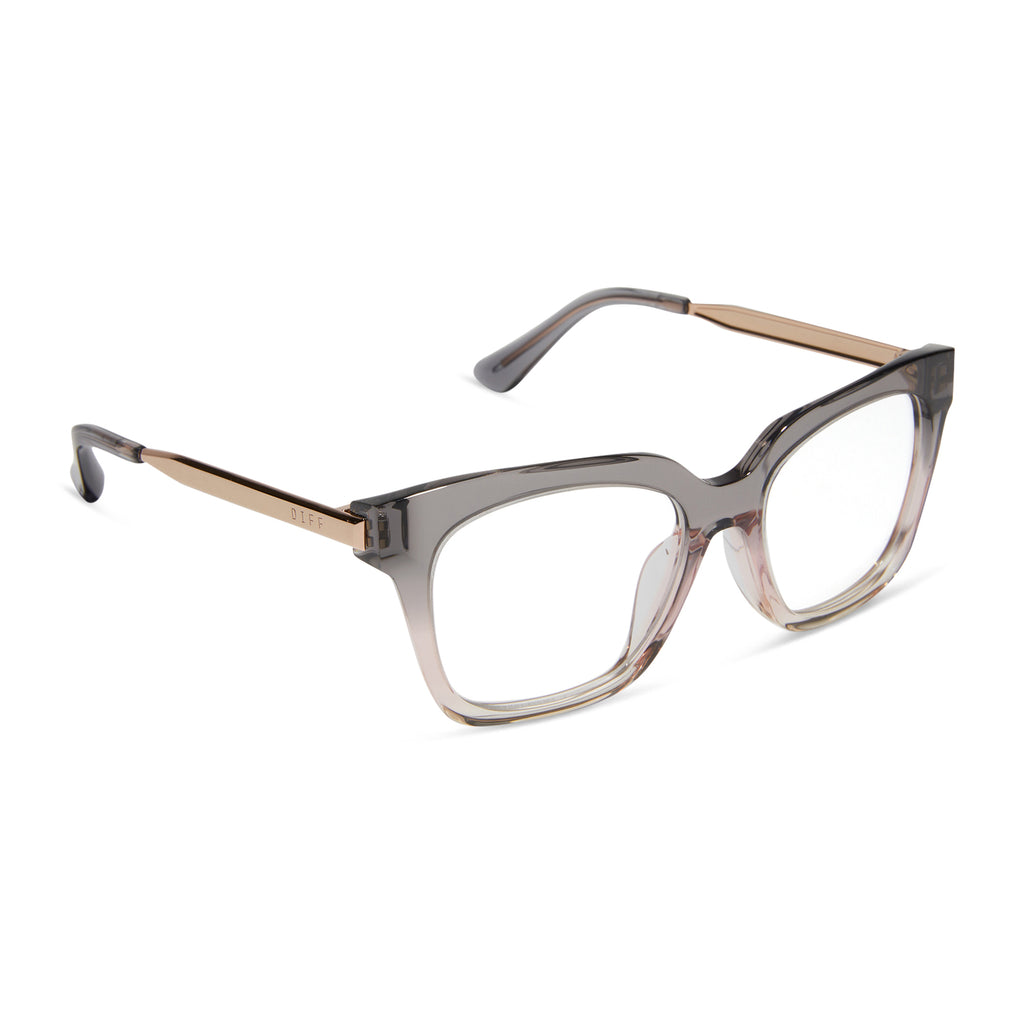 Bella Xs Square Prescription Glasses Smoke Rose Crystal Ombre Diff