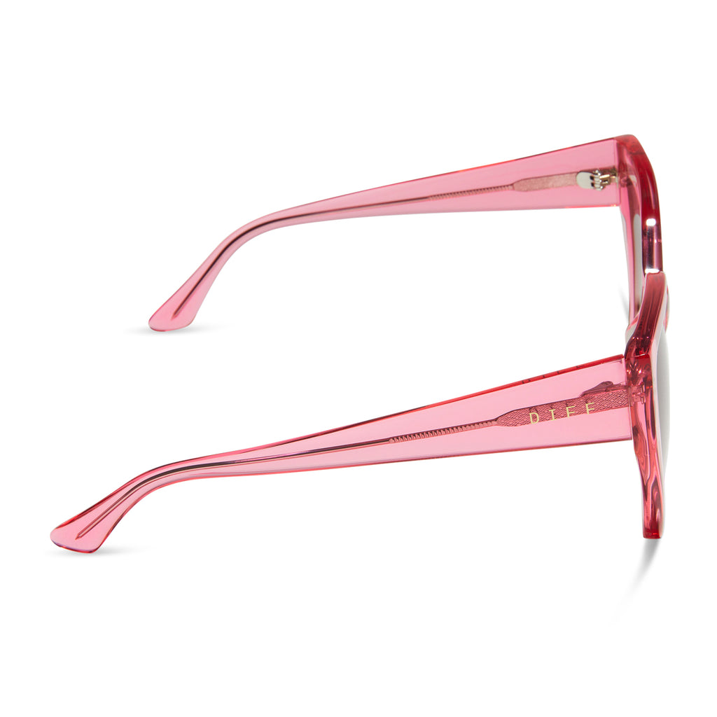 Blaire Square Sunglasses Pink Crystal And Brown Gradient Diff Eyewear