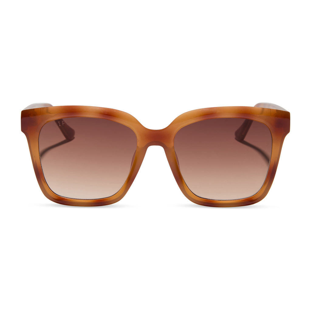 Blythe Square Sunglasses | Maple Tortoise & Brown Gradient | DIFF Eyewear