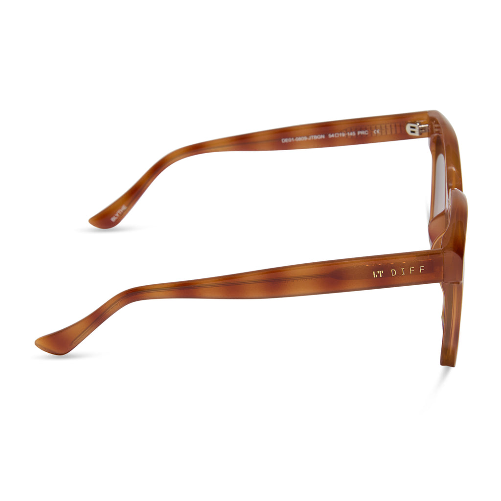 Blythe Square Sunglasses | Maple Tortoise & Brown Gradient | DIFF Eyewear