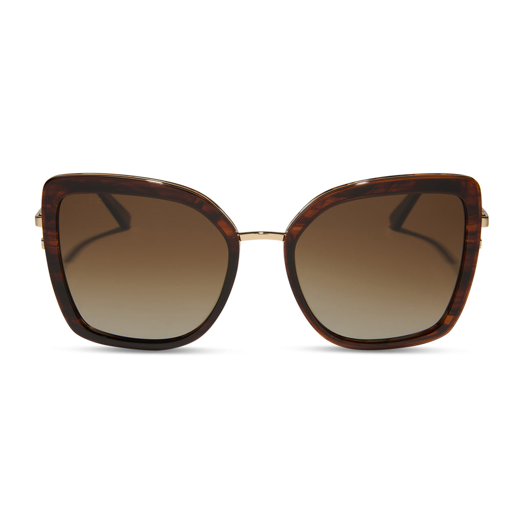 Clarisse Cateye Sunglasses Sequoia Tortoise And Brown Gradient Diff