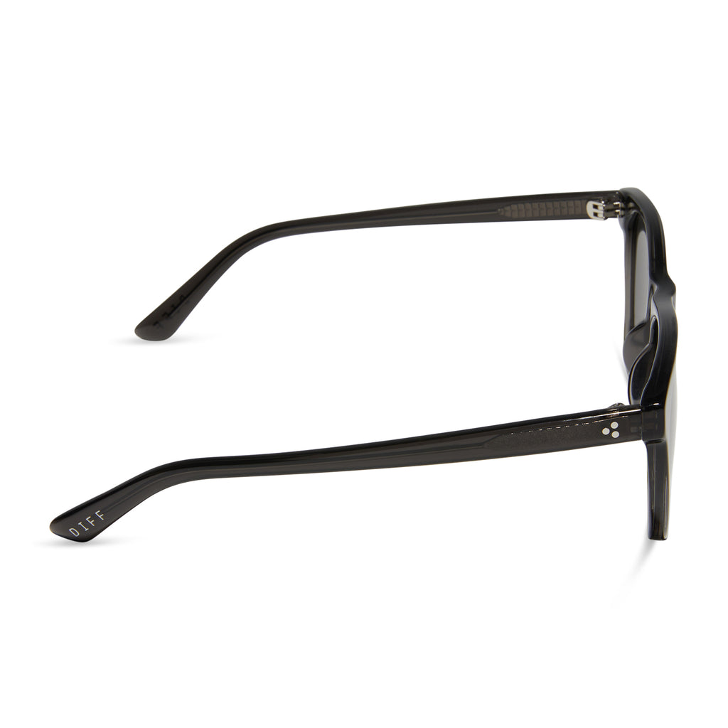 Darren Square Sunglasses Black Smoke Crystal And Grey Polarized Diff