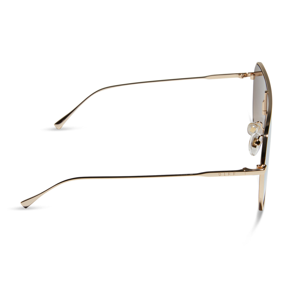 Dash Shield Shield Sunglasses | Gold & Taupe Mirror | DIFF Eyewear