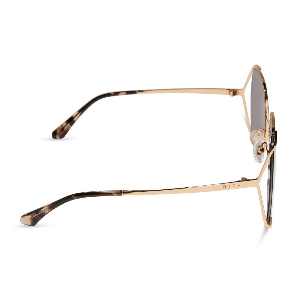 Donna IV Square Sunglasses | Gold & Brown Gradient | DIFF Eyewear