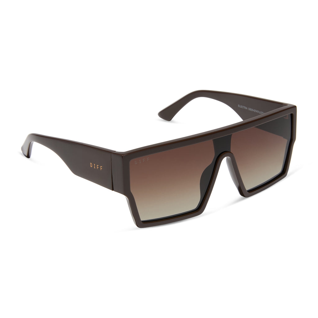 Electra Shield Sunglasses | Truffle & Truffle Gradient | DIFF Eyewear