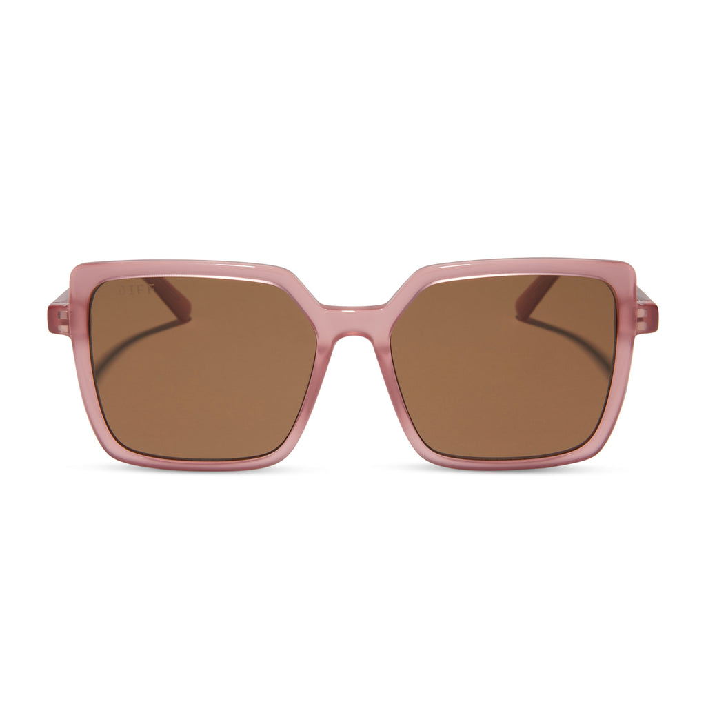Esme Square Sunglasses Guava And Brown Diff Eyewear