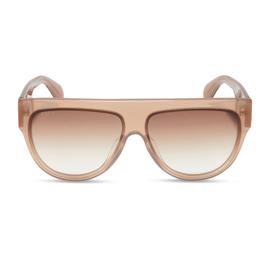 Georgie Square Sunglasses | Warm Taupe & Brown Gradient | DIFF Eyewear