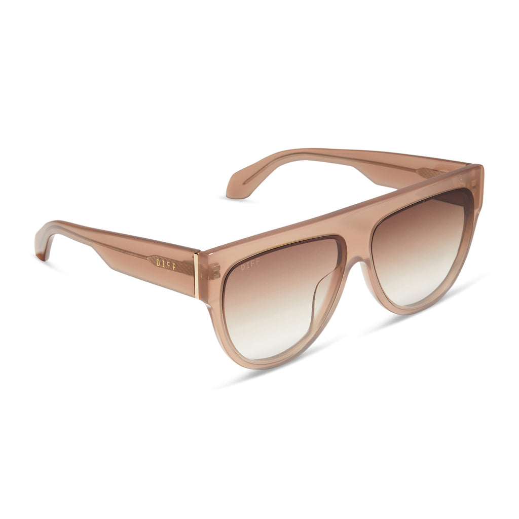 Georgie Square Sunglasses | Warm Taupe & Brown Gradient | DIFF Eyewear