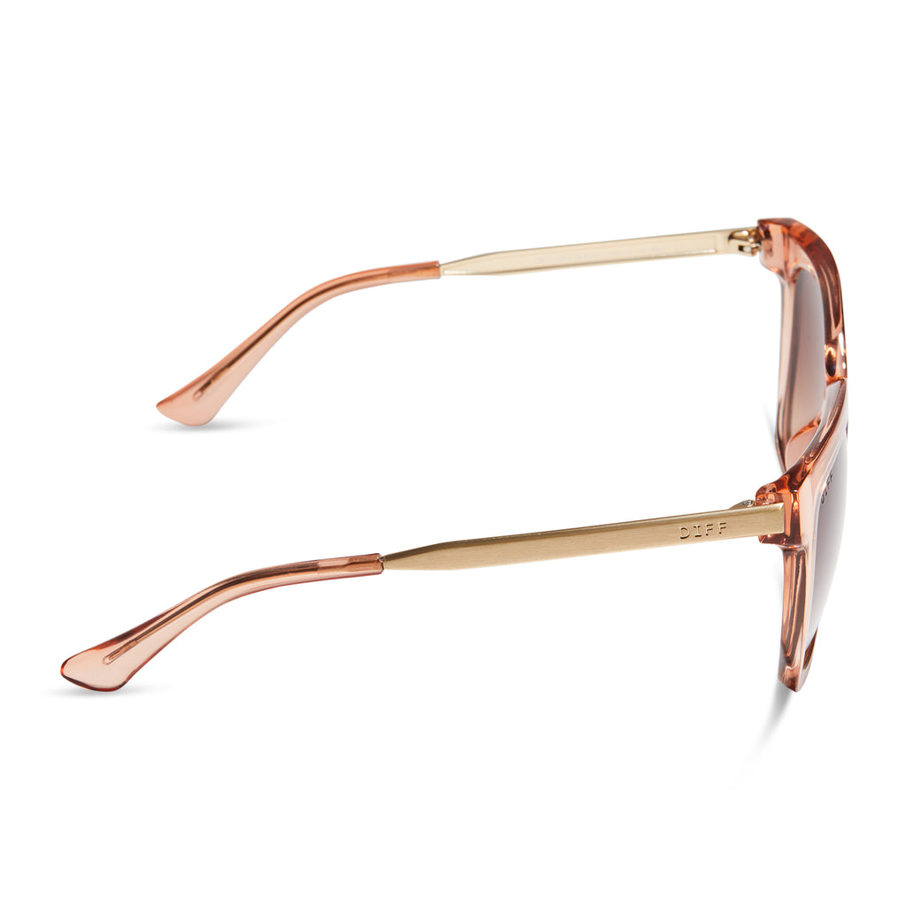 Hailey Square Sunglasses Nude Crystal And Brown Gradient Lens Diff