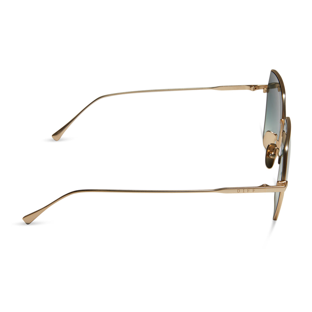 Harlowe Hexagon Sunglasses Matte Gold And G15 Gradient Diff Eyewear