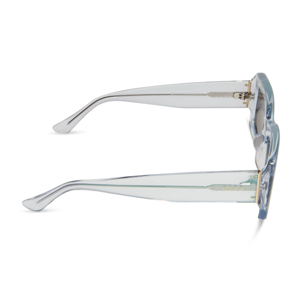 Indy Rectangle Sunglasses Turquoise And Ice Mirror Diff Eyewear