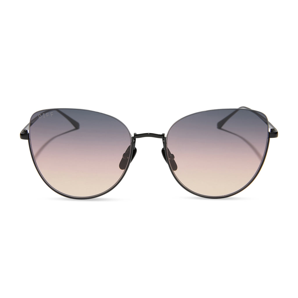 Kinsley Round Sunglasses | Black & Twilight Gradient | DIFF Eyewear