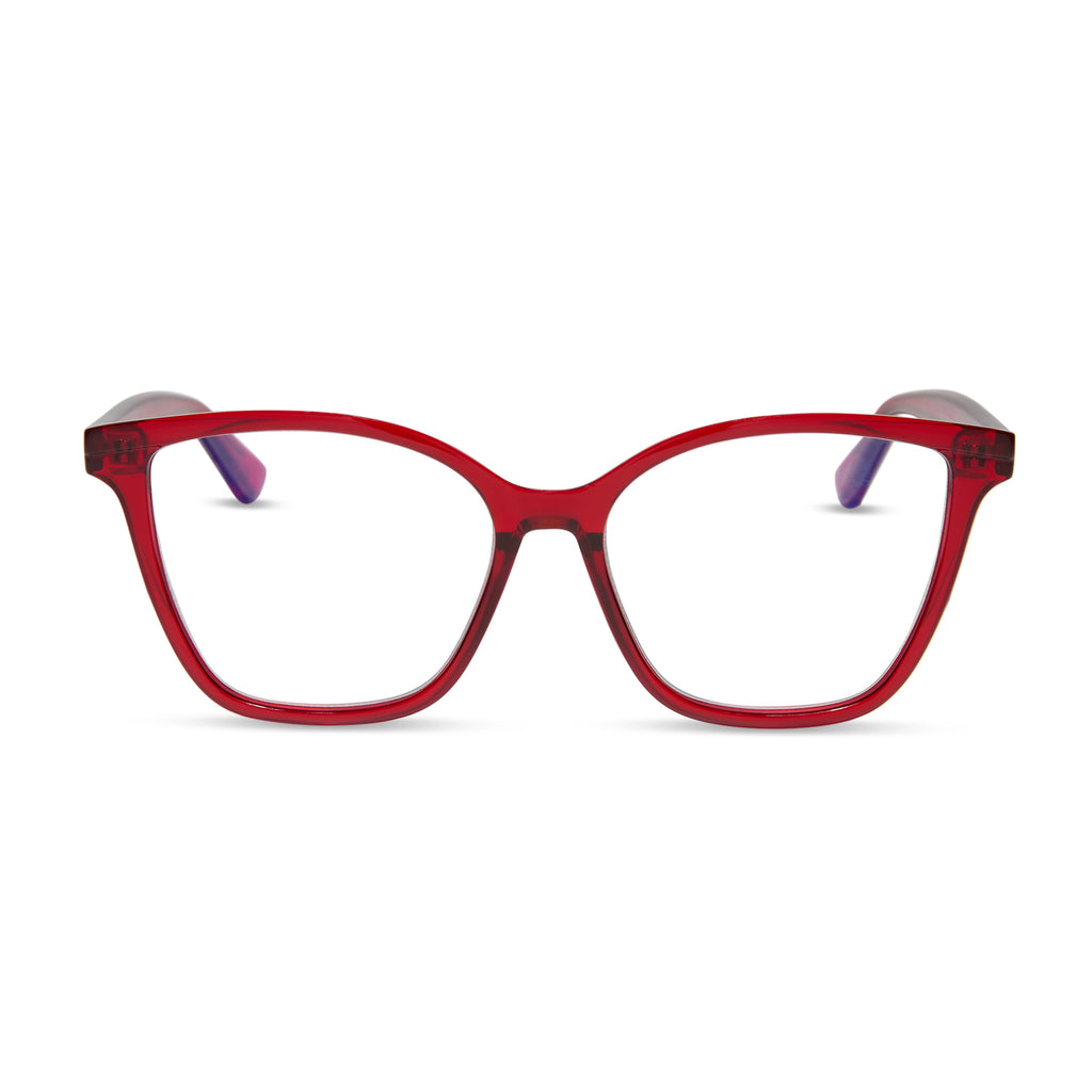 Leah Square Readers | Red Cherry | DIFF Eyewear