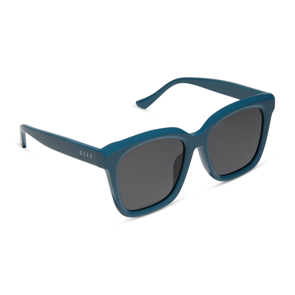 Meredith Square Sunglasses Deep Space Blue And Grey Diff Eyewear