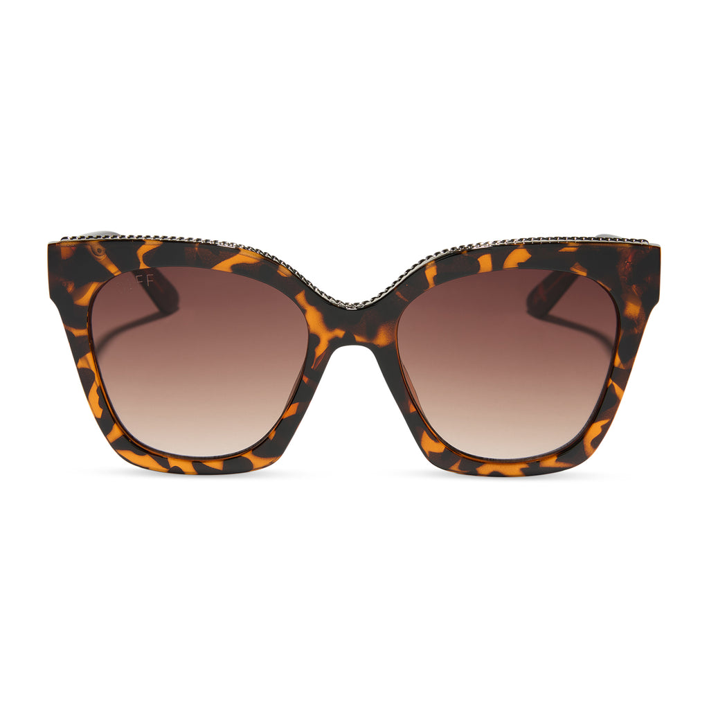Paris Square Sunglasses Dark Tortoise And Brown Gradient Diff Eyewear