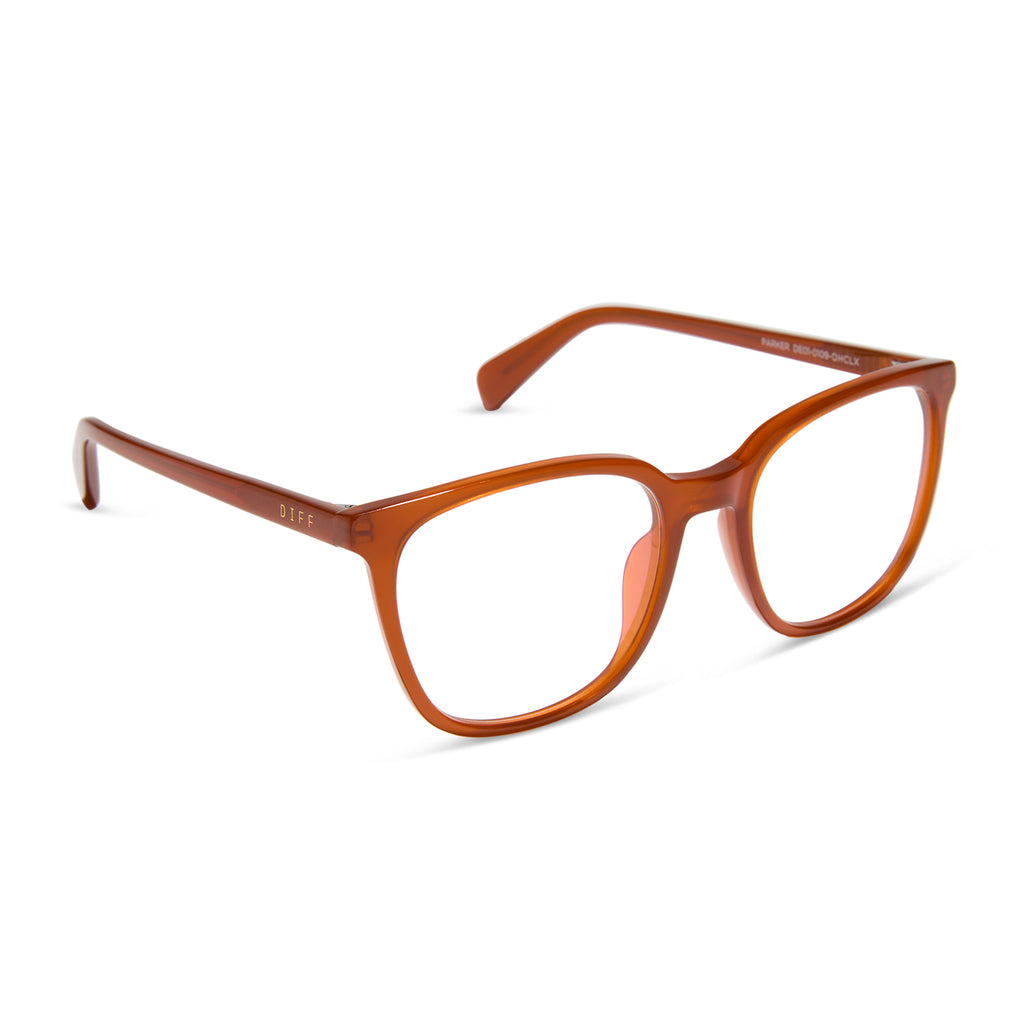 Parker Square Prescription Glasses Burnt Ochre Diff Eyewear