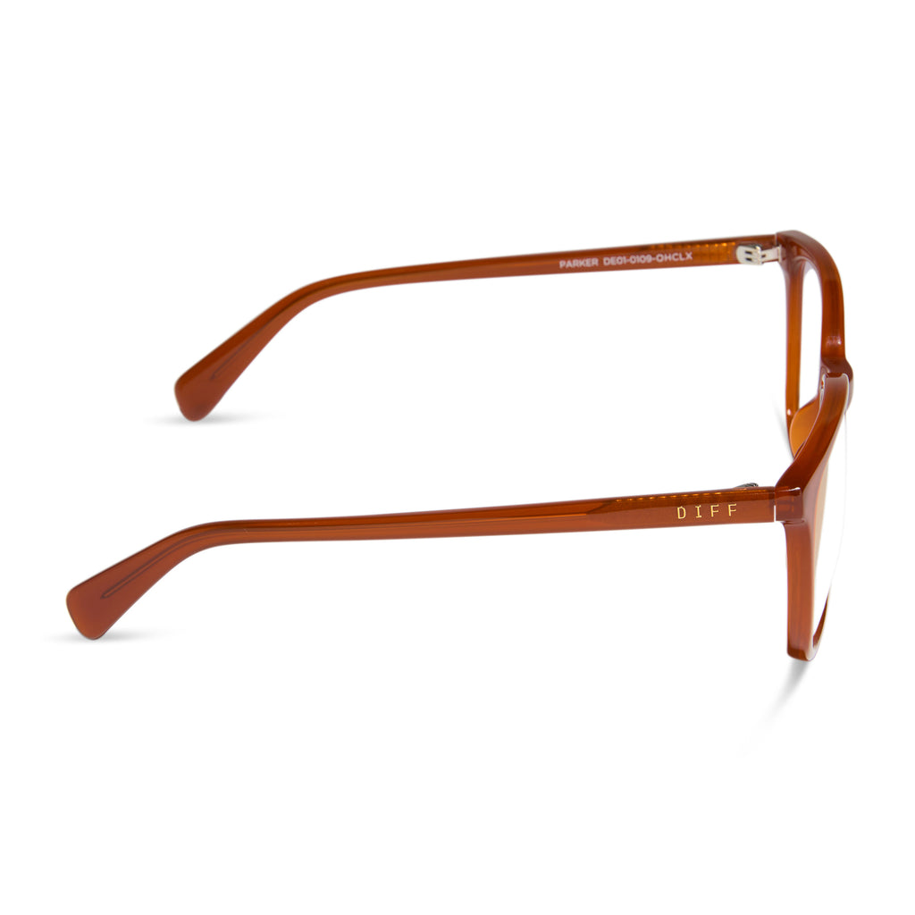 Parker Square Prescription Glasses Burnt Ochre Diff Eyewear