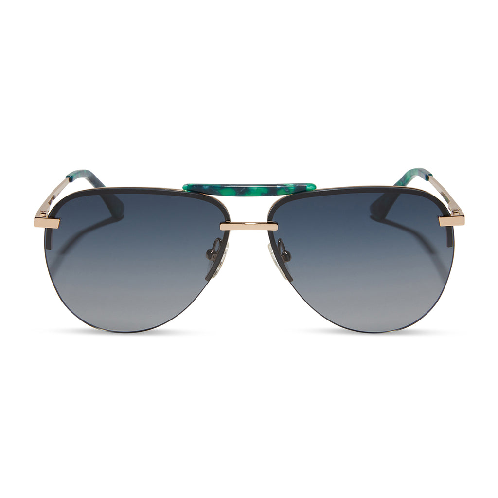Tahoe Aviator Sunglasses Gold And Grey Gradient Polarized Diff Eyewear