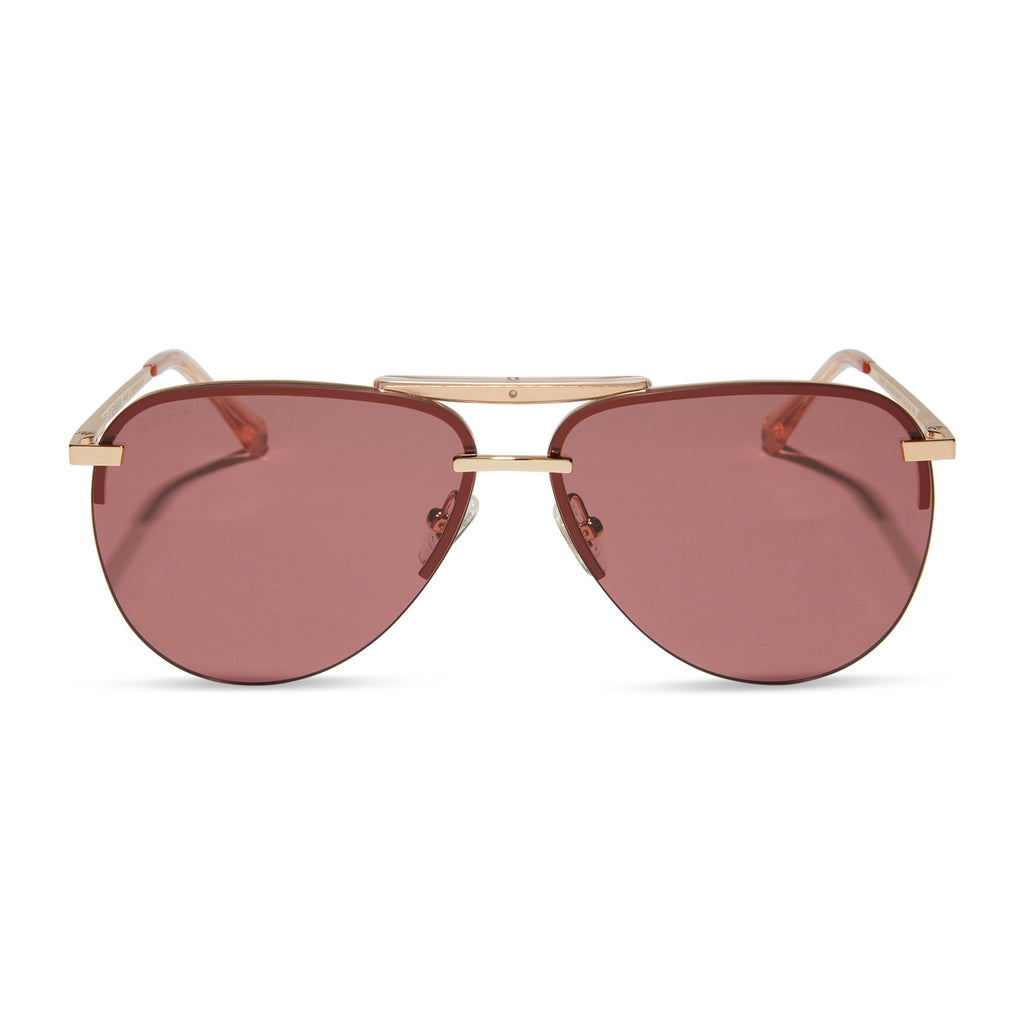 Tahoe Aviator Sunglasses Gold And Mauve Diff Eyewear