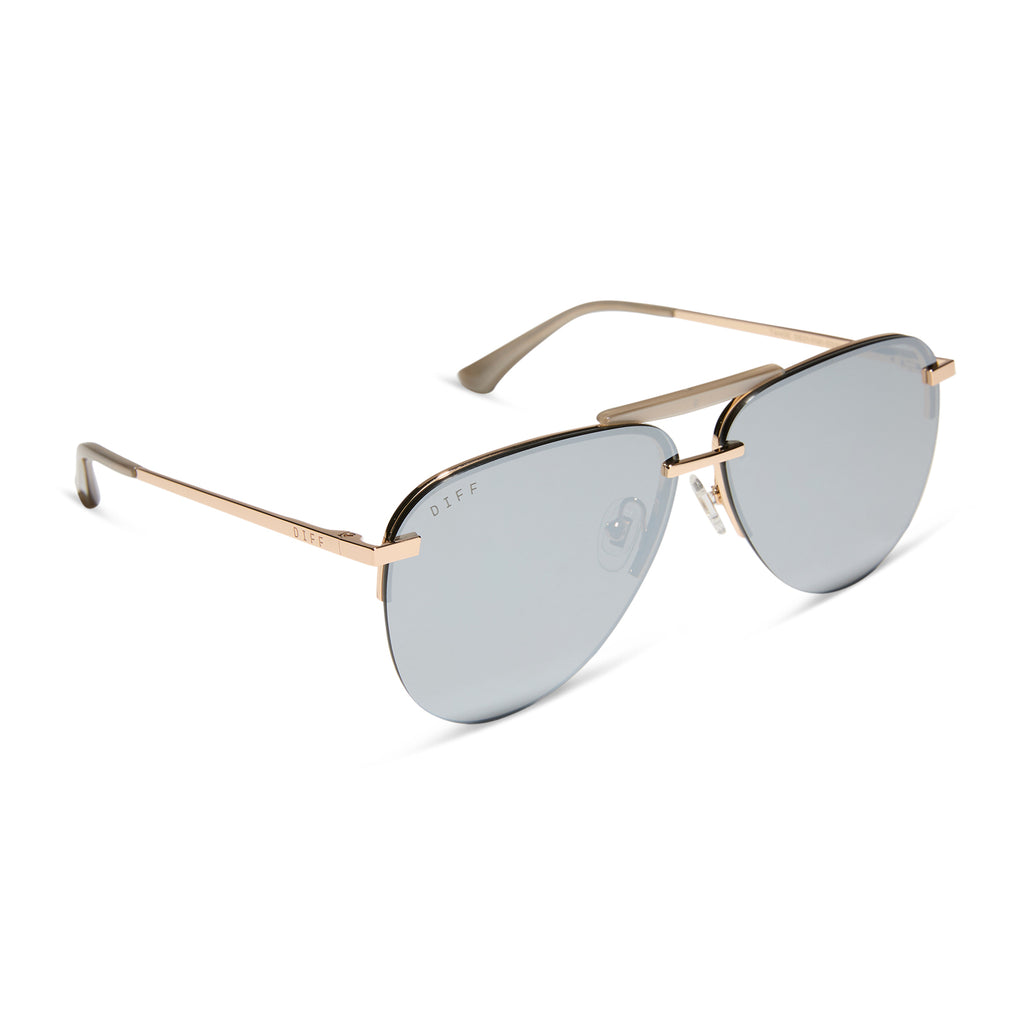 Tahoe Aviator Sunglasses | Gold & Silver Chrome Mirror | DIFF Eyewear