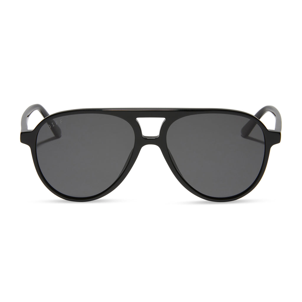 Tosca Ii Aviator Sunglasses Black And Grey Polarized Diff Eyewear