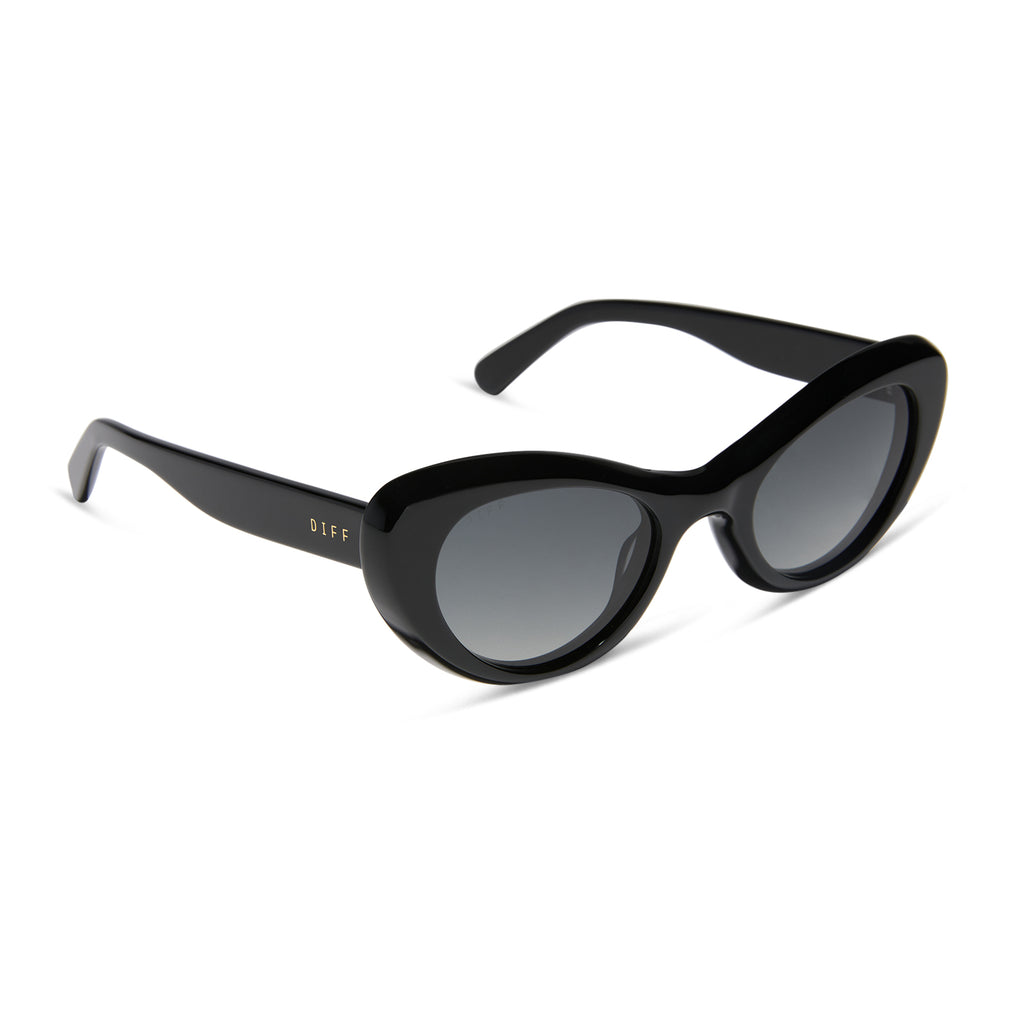 Zaria Cateye Sunglasses | Black & Grey Gradient | DIFF Eyewear