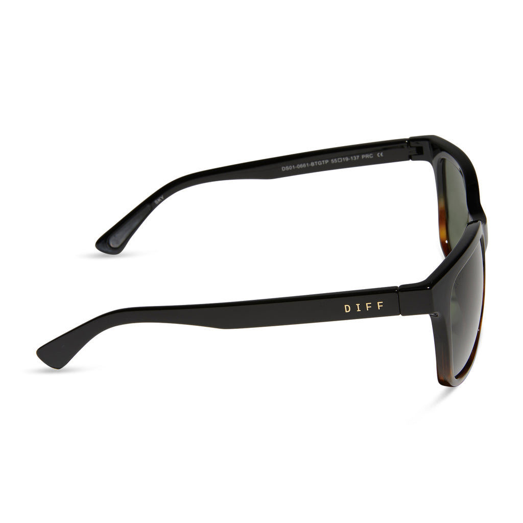 Sky Square Sunglasses Black To Tortoise And G15 Polarized Diff Sport