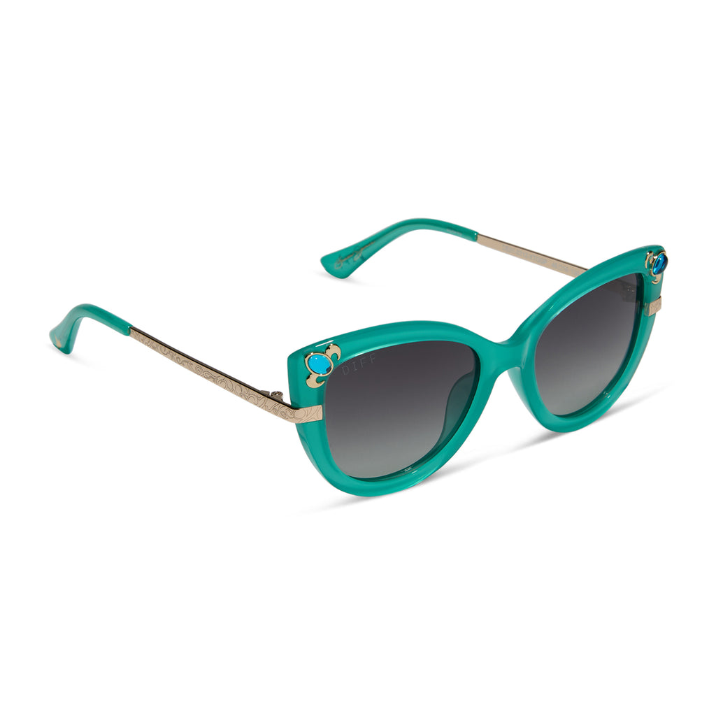 Disney Princess Jasmine Sunglasses | Teal & Grey Gradient | DIFF Eyewear