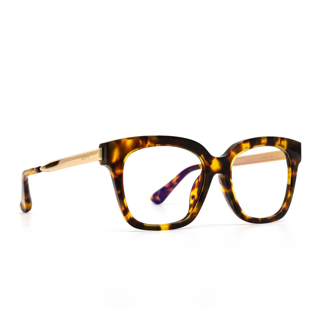Bella Xs Square Glasses Amber Tortoise And Blue Light Technology Diff