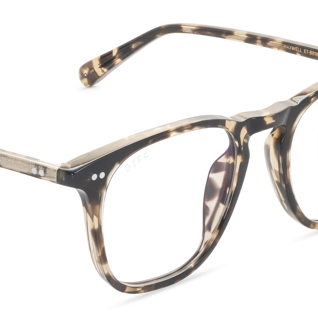 Maxwell Square Glasses Espresso Tortoise And Blue Light Technology 7528
