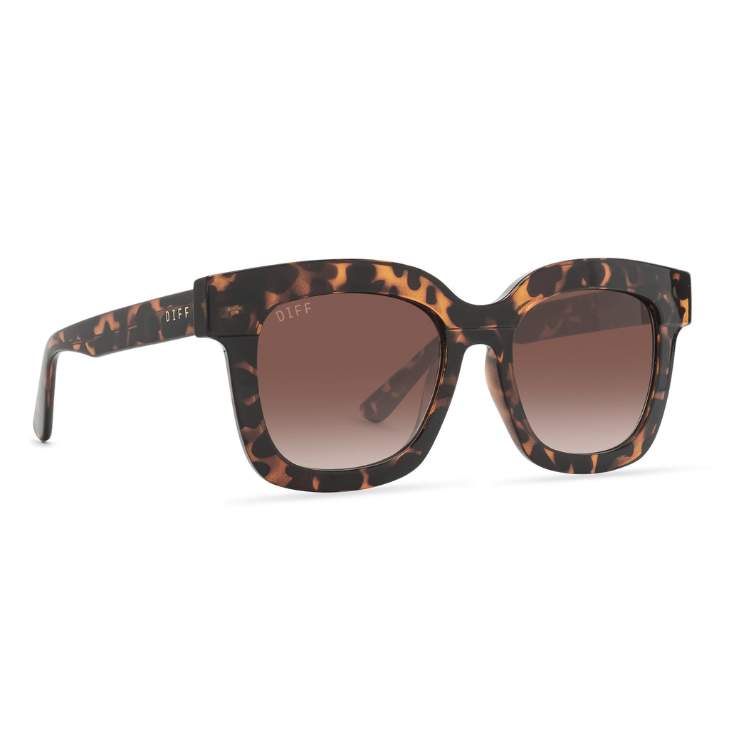 Makay Square Sunglasses Dark Tortoise And Brown Gradient Diff Eyewear