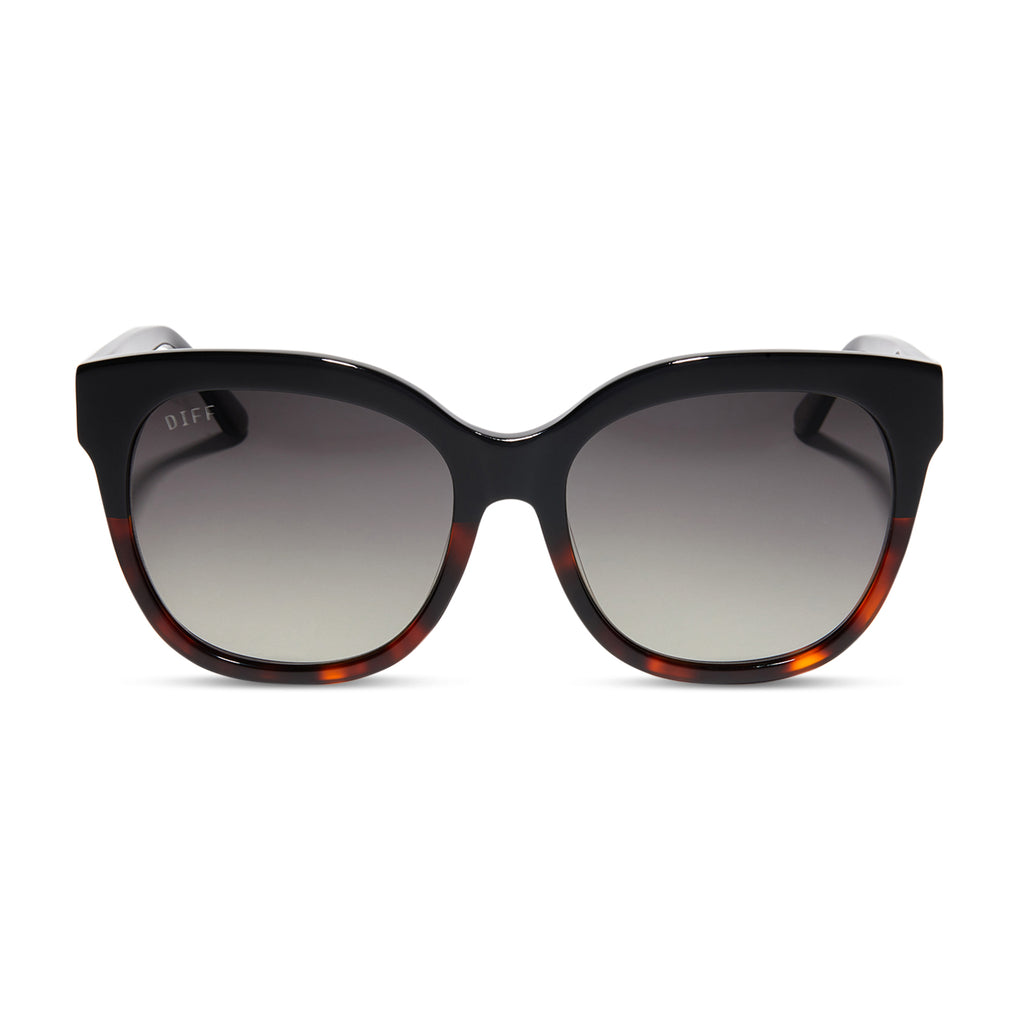 Maya Round Sunglasses Black Tortoise And Grey Gradient Diff Eyewear