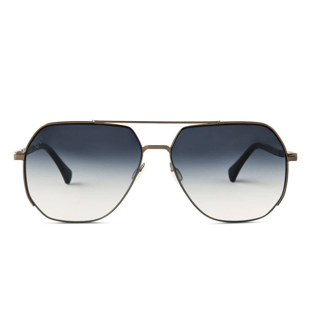 Monaco Aviator Sunglasses Antique Gunmetal And Grey Gradient Sharp