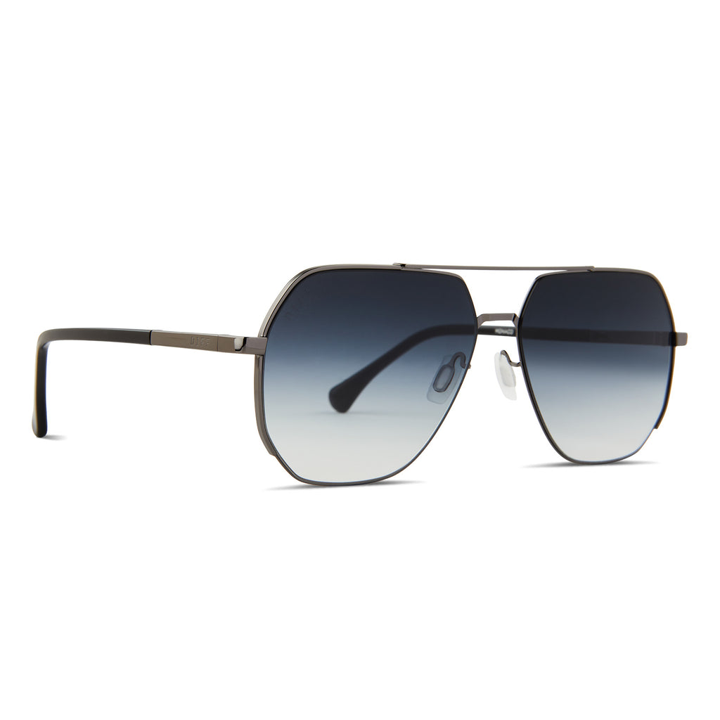 Monaco Aviator Sunglasses Antique Gunmetal And Grey Gradient Sharp