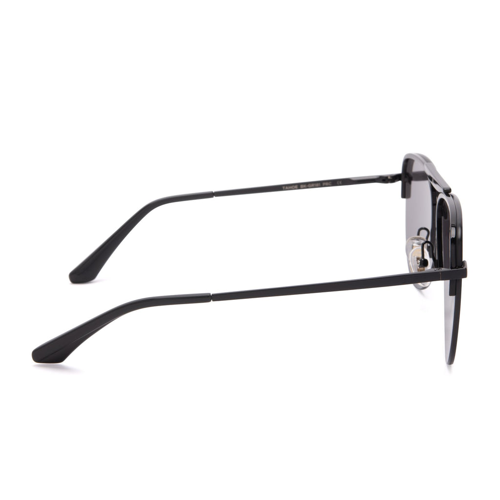 Tahoe Aviator Sunglasses Black And Solid Grey Lenses Diff Eyewear