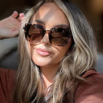 Esme Square Sunglasses | Espresso Tort & Brown Gradient | DIFF Eyewear