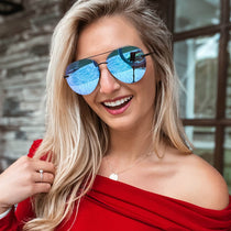 Lenox Aviator Sunglasses | Matte Black & Purple Mirror Lenses | DIFF ...