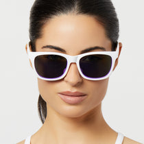 Storm Square Sunglasses | White & Purple Mirror Polarized | DIFF Sport ...