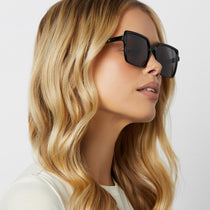 Esme Square Sunglasses | Black & Grey Polarized | DIFF Eyewear