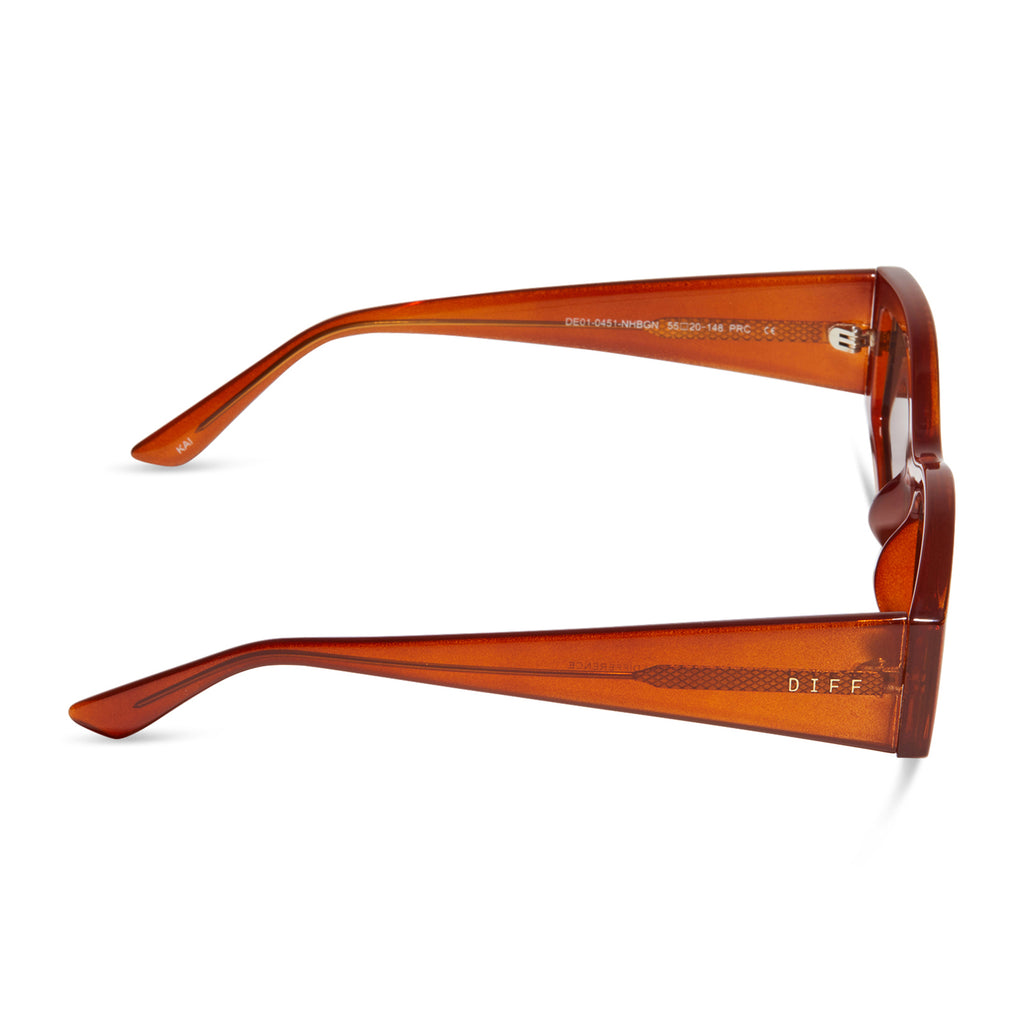 Kai Rectangle Sunglasses | Nutshell & Brown | DIFF Eyewear